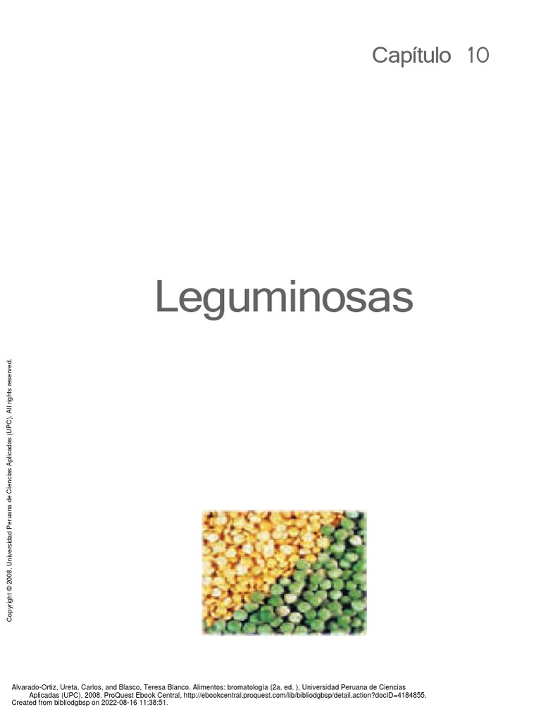 Alimentos Bromatología (2a. Ed.) - (Capítulo 10 Leguminosas) | PDF | Alimentos | Cereales
