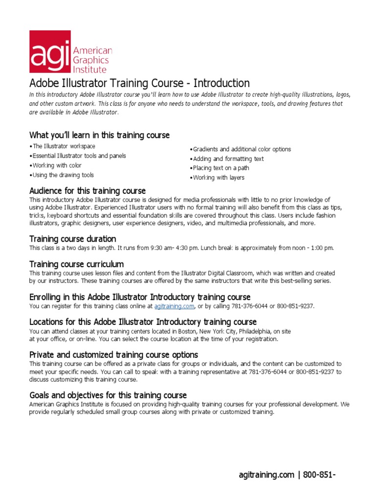 Adobe Illustrator Training Course - Introduction | PDF | Adobe Illustrator | Computing