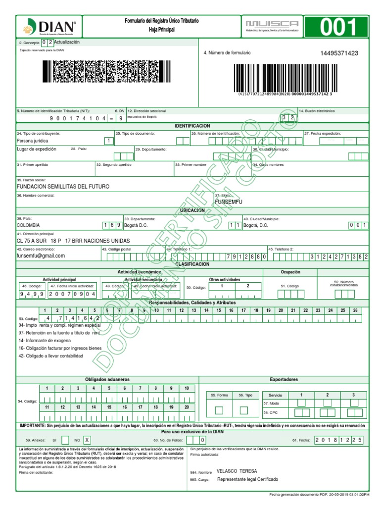 Rut Entidad Sin Animo de Lucro | PDF