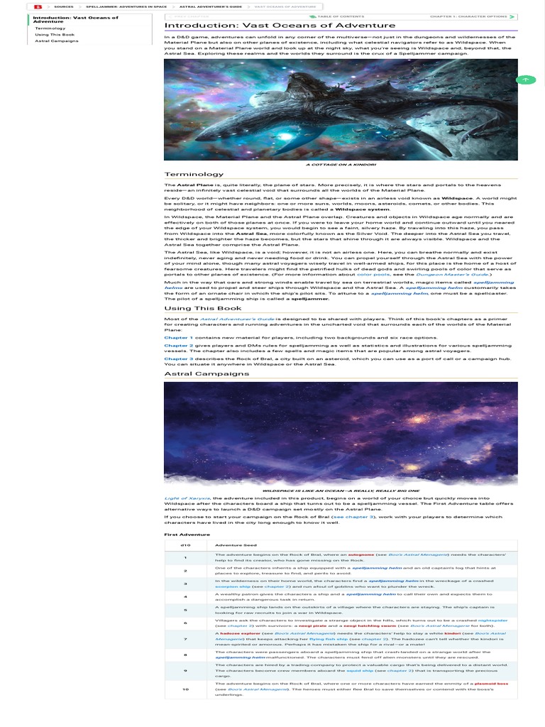 D&D 5.0 Astral Adventurer's Guide Spelljammer Adventures in Space ...
