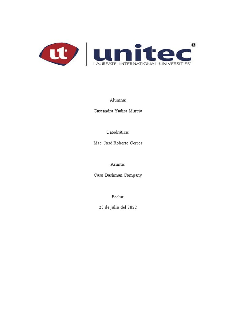 Caso Dashman Company | PDF