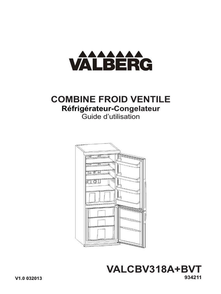 Valberg VAL CBV 318 A+ BVT Fridge-Freezer | PDF | Réfrigérateur | Pétrole