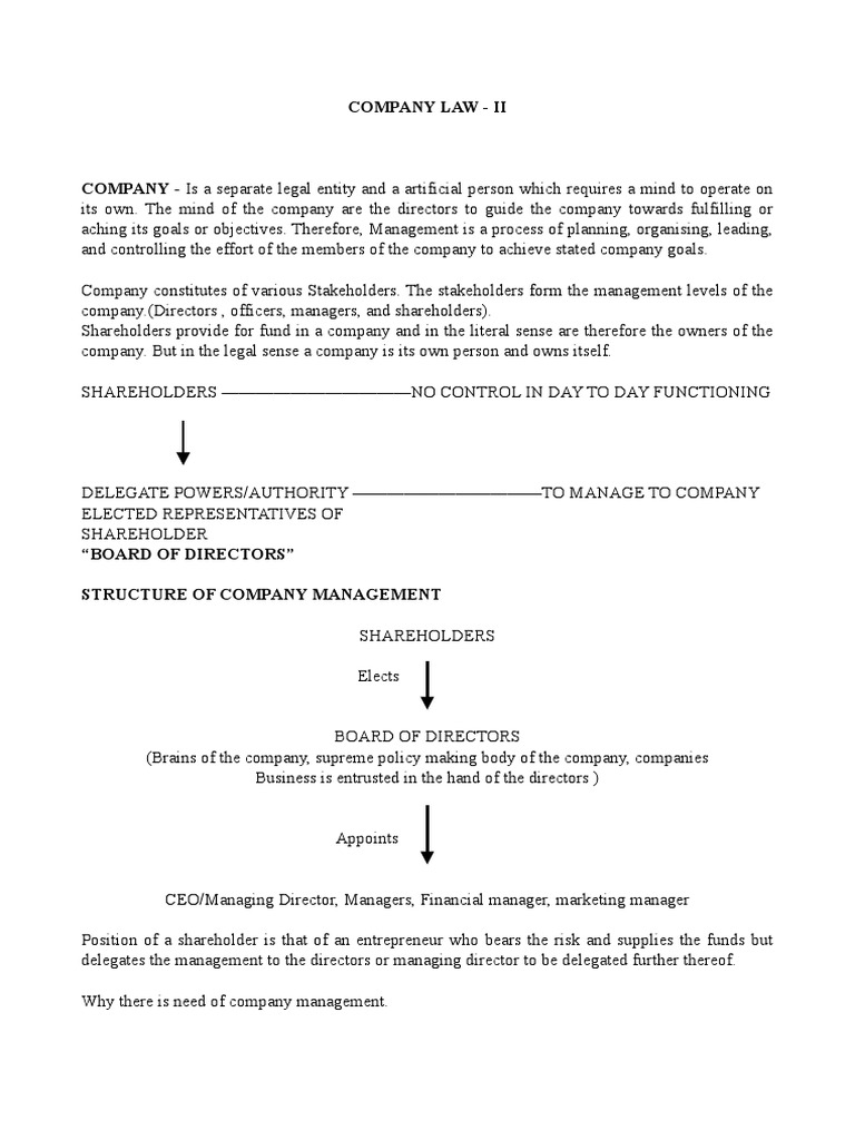 Company Law 2 Notes | PDF | Audit | Financial Statement