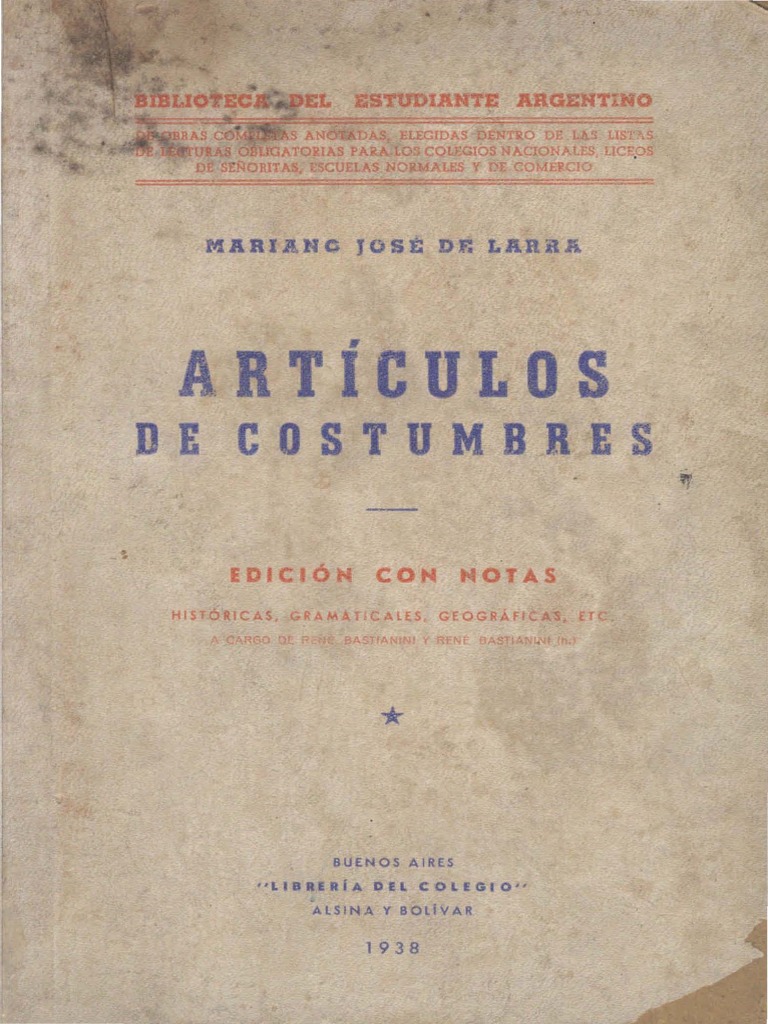 Larra, Mariano José De. Artículos de Costumbres | PDF