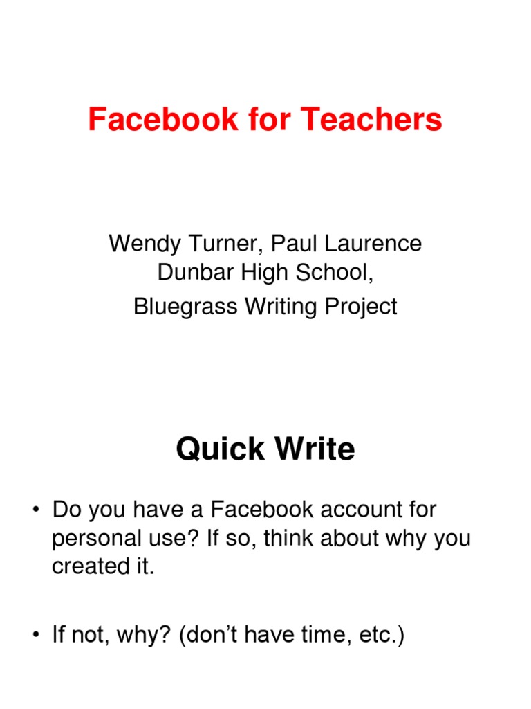 Using Facebook To Communicate With Students | PDF | Public Speaking ...