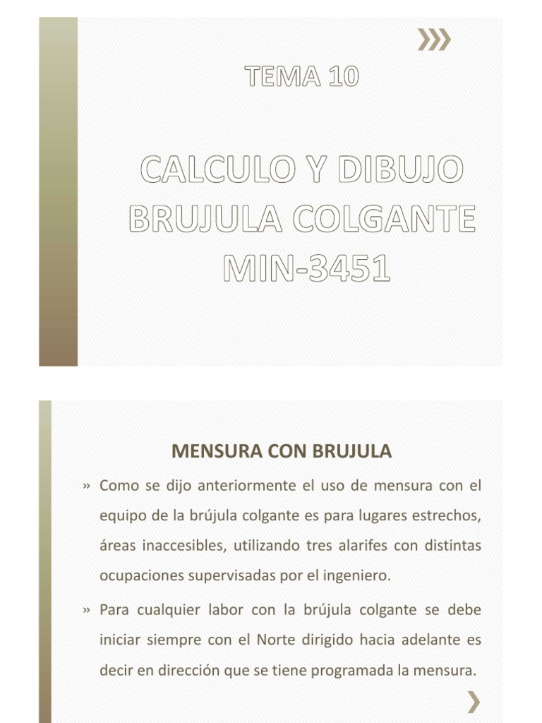 Guía para la medición topográfica con brújula colgante | PDF | Brújula ...