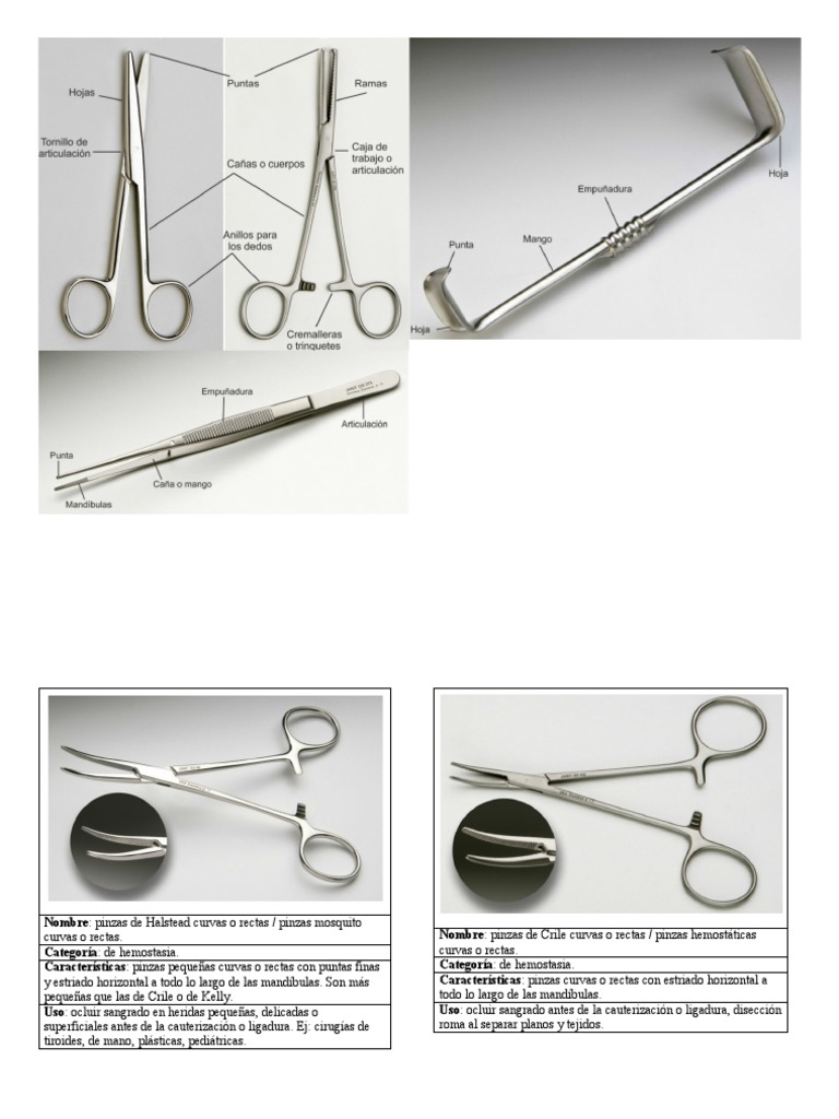 Instrumental Quirúrgico | PDF | Cirugía | Hemostasia