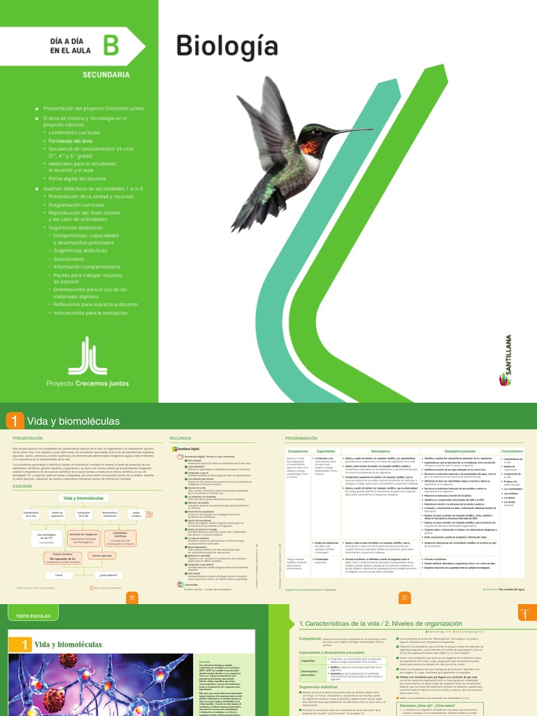Cyt Biología 4º Sec Unidad 1 | PDF | Organismos | Biomoléculas
