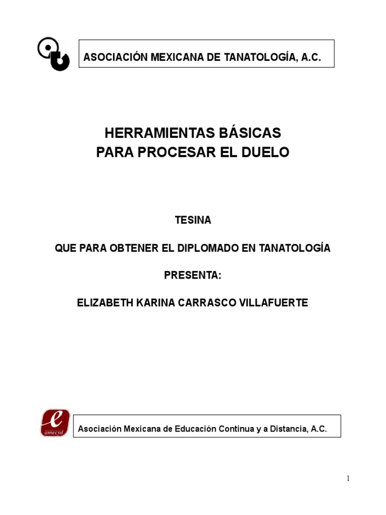 Herramientas para Procesar el Duelo | PDF | Dolor | Las emociones