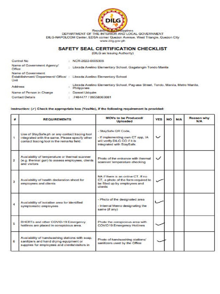 SIGNED CHECKLIST for F2F | PDF