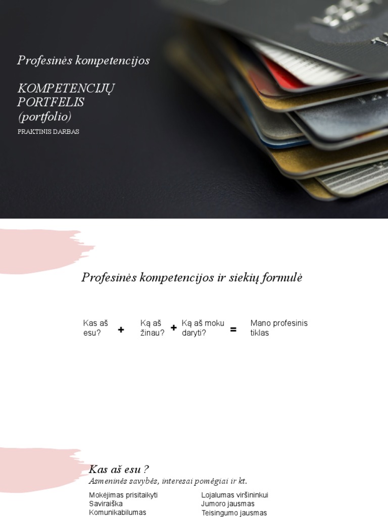 KOMPETENCIJŲ PORTFELIS - Praktinis Darbas 1 | PDF