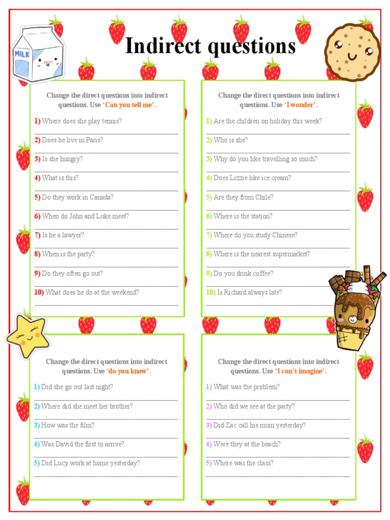 Indirect Questions - Exer | PDF