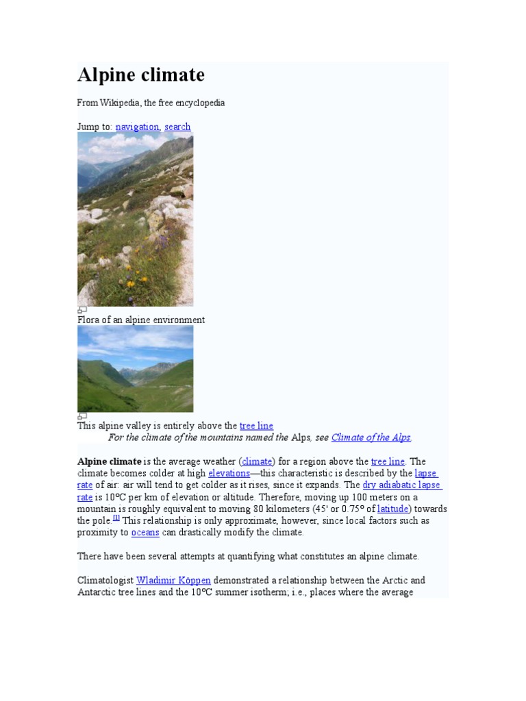 Alpine Climate | PDF