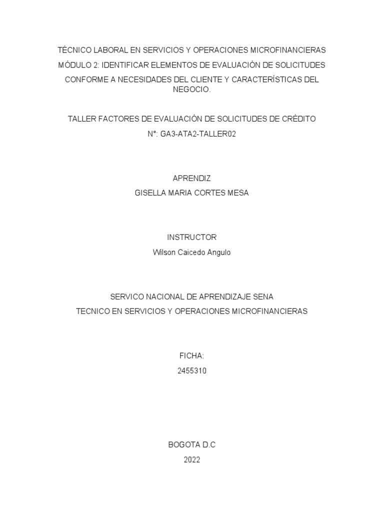 Trabajo Modulo 3 Taller 2 A2 | PDF | Bancos | Cliente