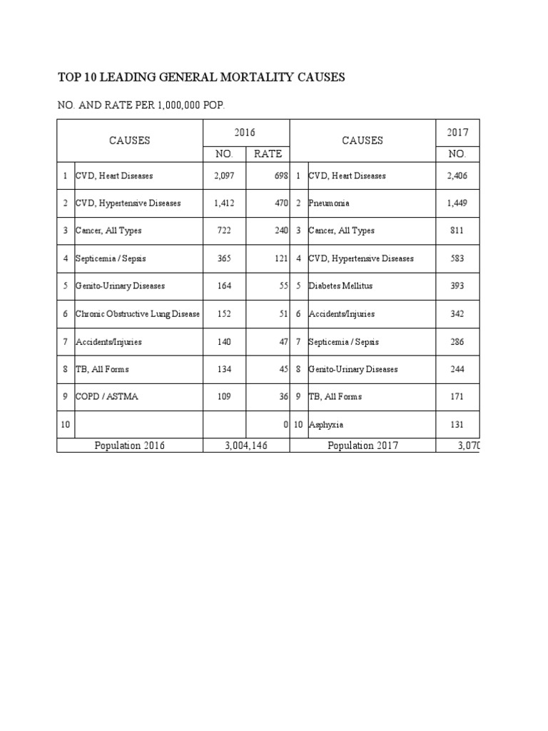 PPDO Vital Statistics | PDF | Respiratory Diseases | Cardiovascular ...