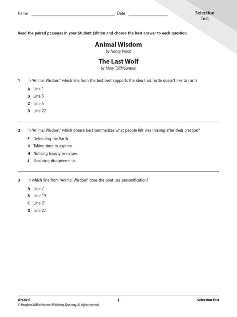 Animal Wisdom The Last Wolf: by Nancy Wood | PDF