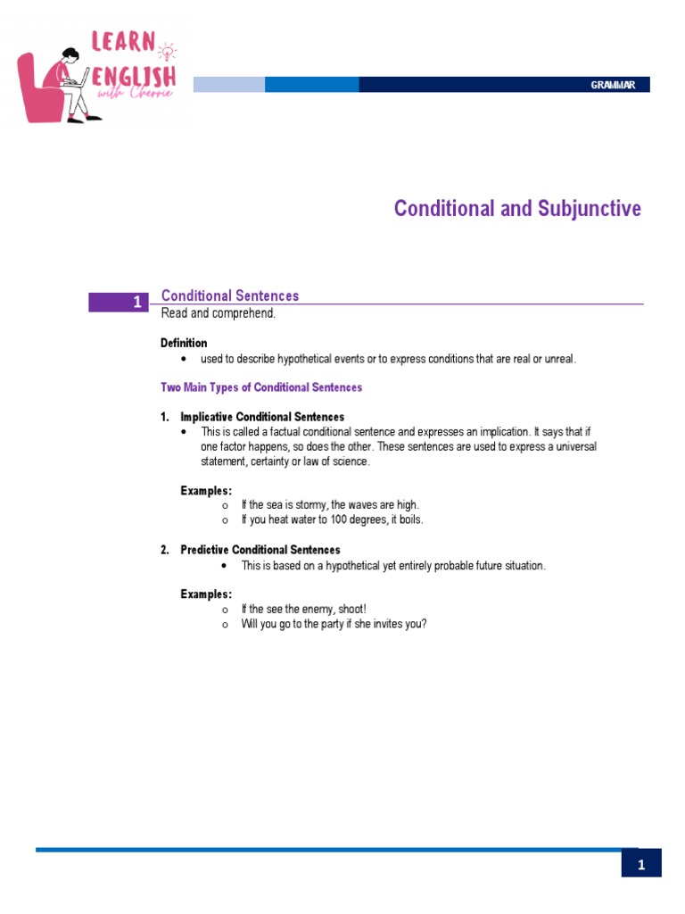 Understanding Conditional and Subjunctive Sentences | PDF | Grammatical ...