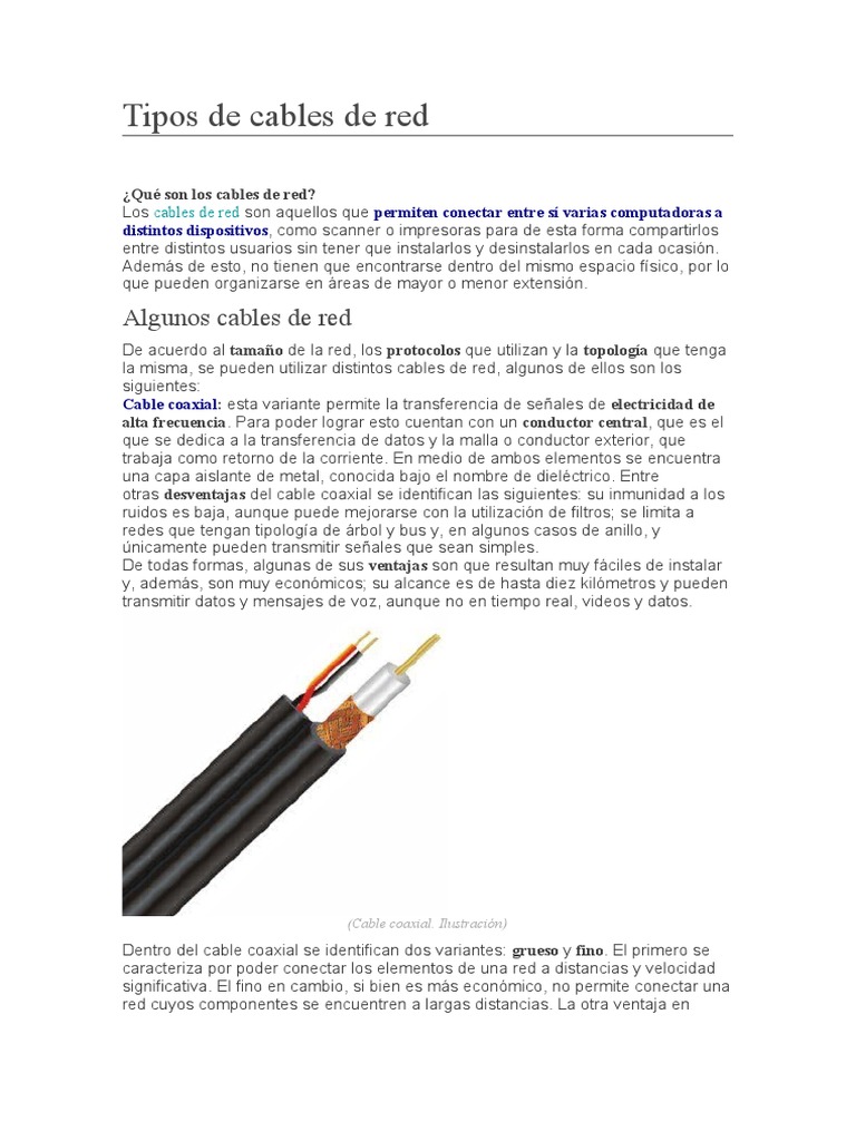 Tipos de Cables Y Puertos de Red | PDF | Red de computadoras | USB