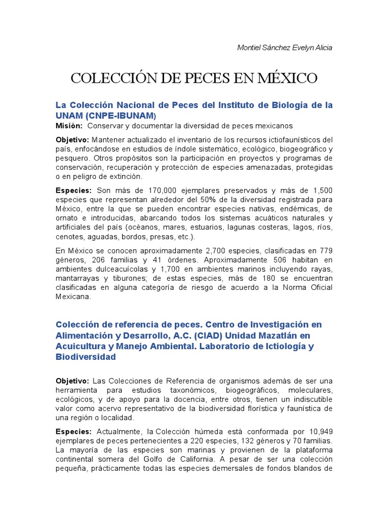 Diversidad de Peces en México | PDF | México | Biodiversidad
