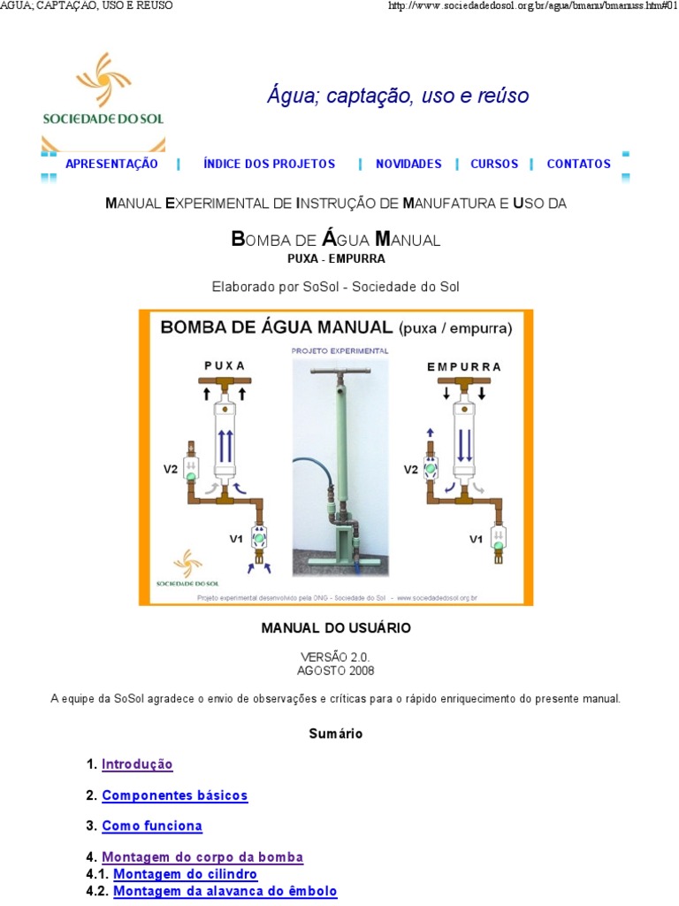 Bomba Manual de PVC | PDF | Pressão | Temperatura