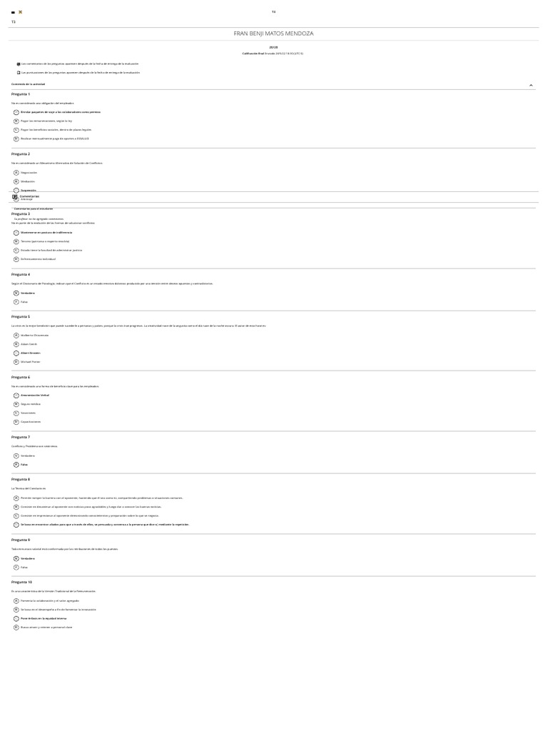 T3 - RRHH - Nota 20 | PDF