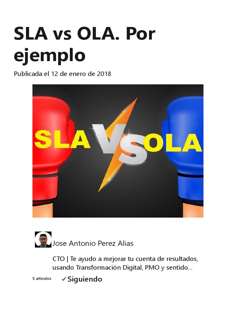 SLA Vs OLA. Por Ejemplo - LinkedIn | PDF | Acuerdo de nivel de servicio | Indicador de rendimiento