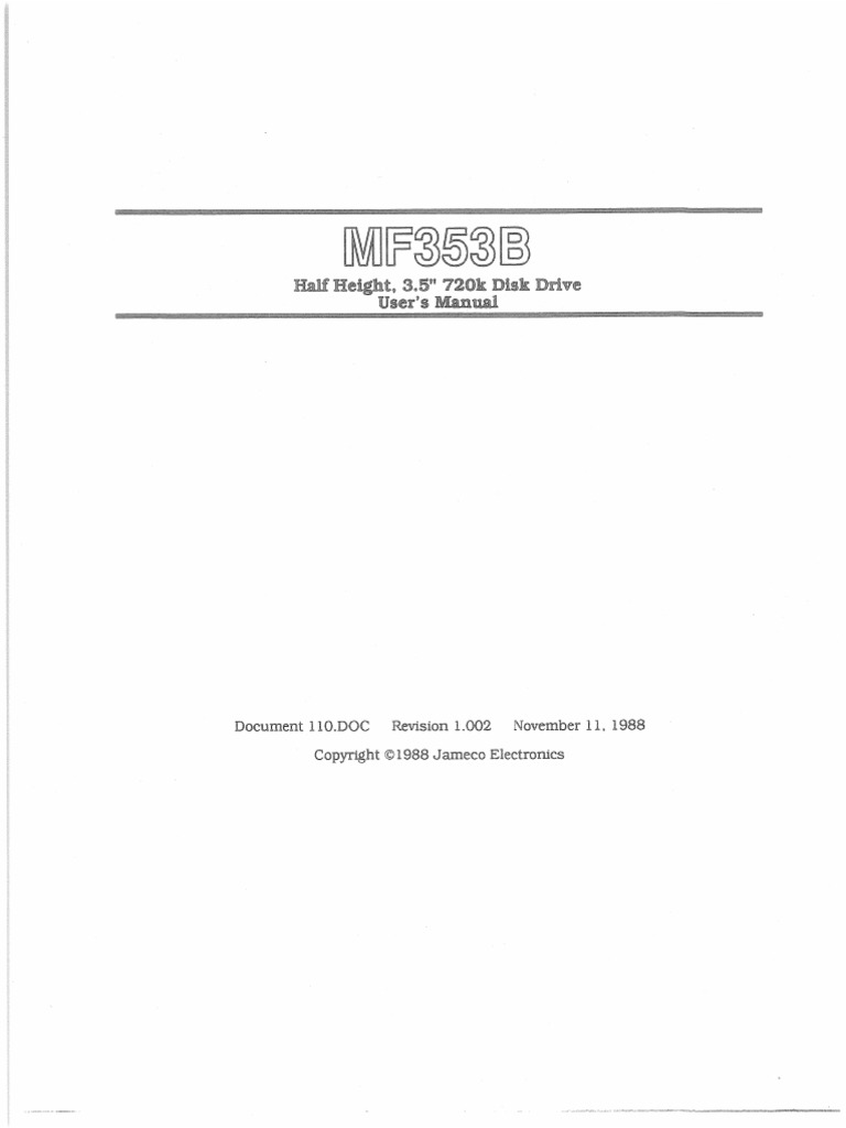 Mitsubishi MF353B Floppy Drive | PDF