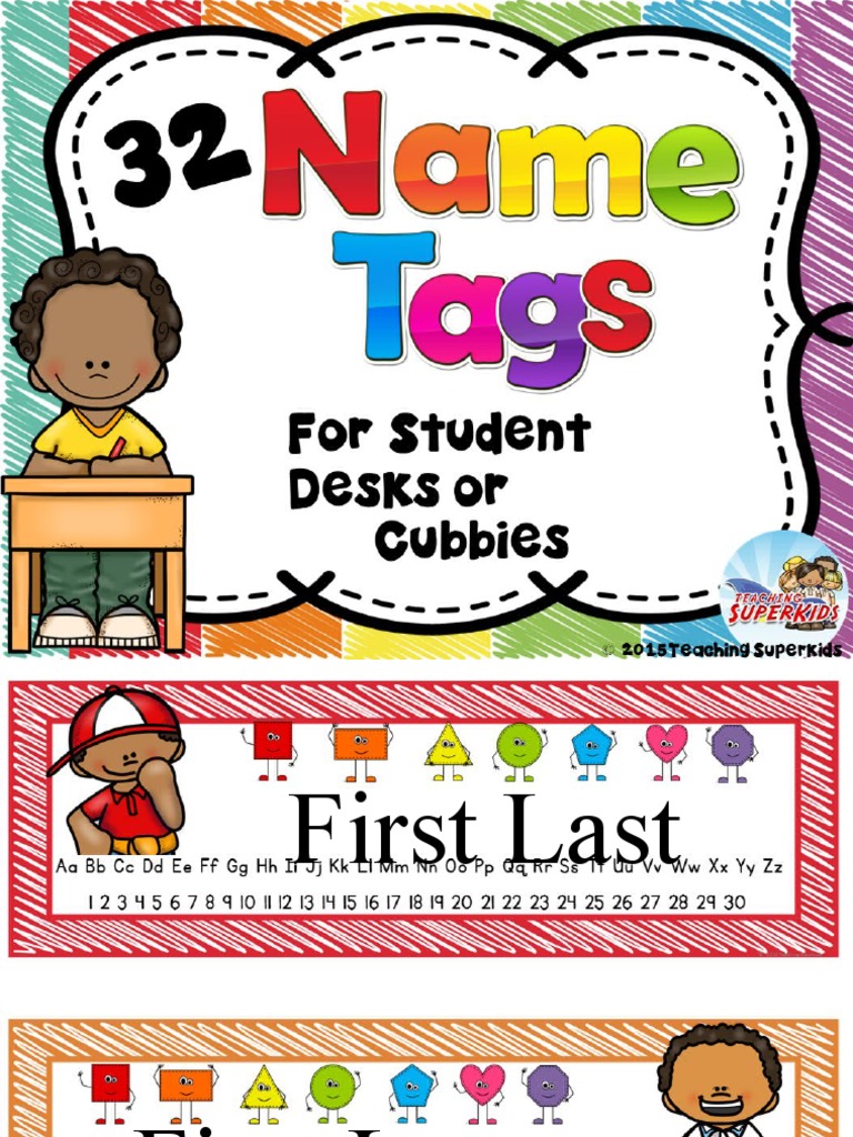 Nametags For Student Desks | PDF