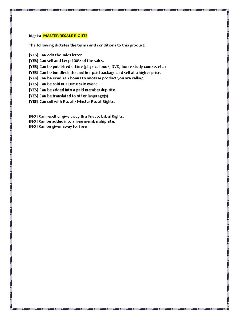 MRR License | PDF | Law | Self-Improvement