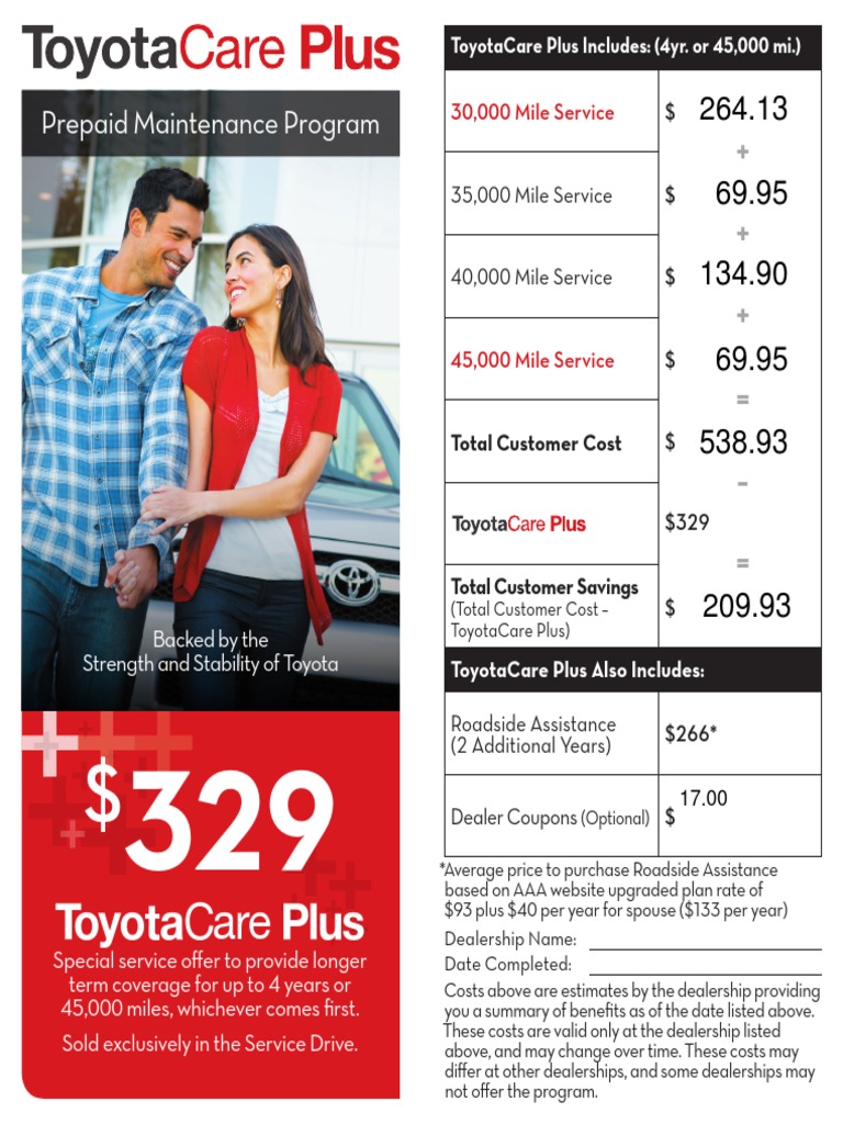 ToyotaCare Plus Calculation | PDF | Toyota | Vehicles