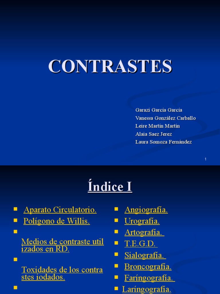 Medios de Contraste | PDF | Angiografía | Especialidades Medicas