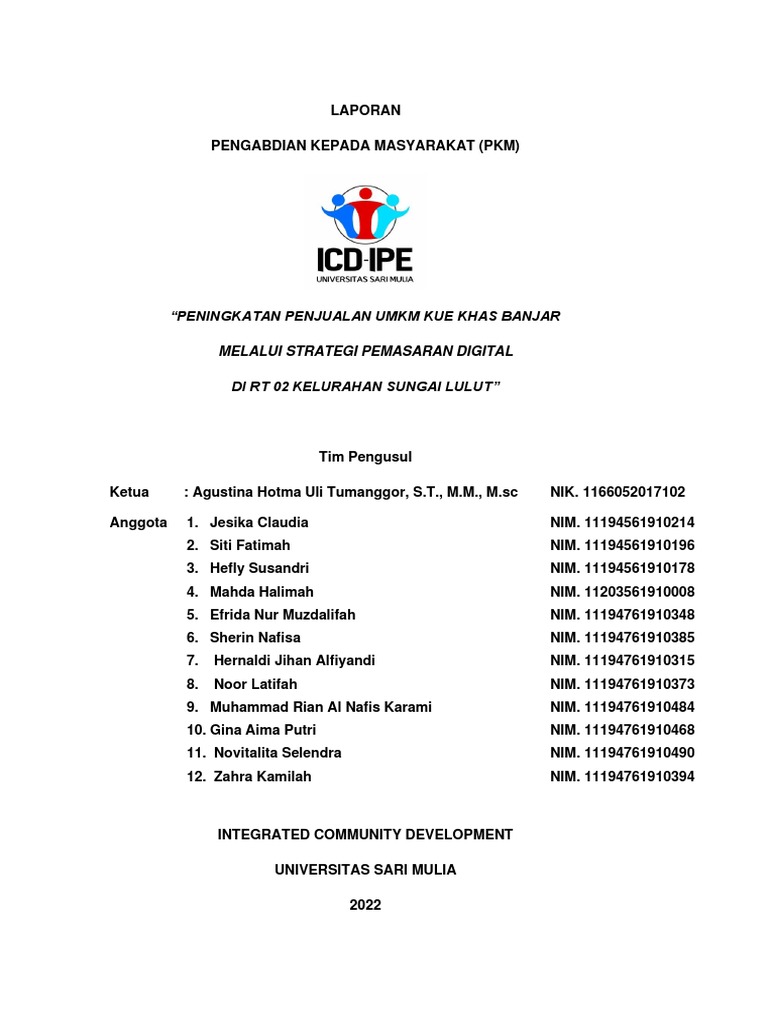 Laporan PKM Icd - Ipe Iii Fix | PDF