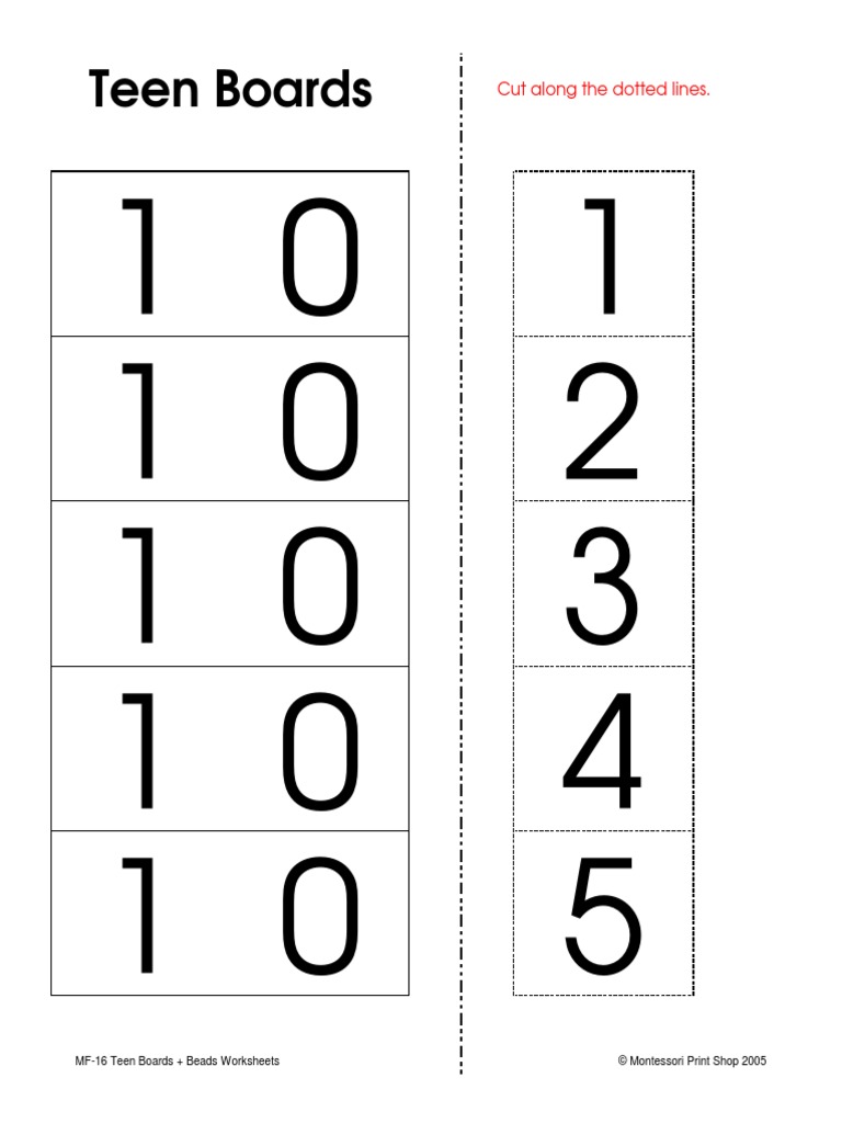 MontessoriTeenBoardsTeenBeadsandWorksheets(1) | PDF
