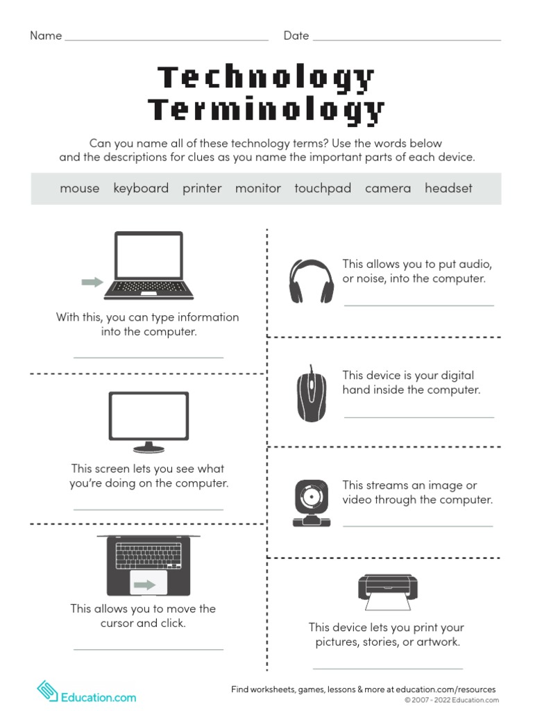1.1 Computer Basic Terminology - Parts | PDF