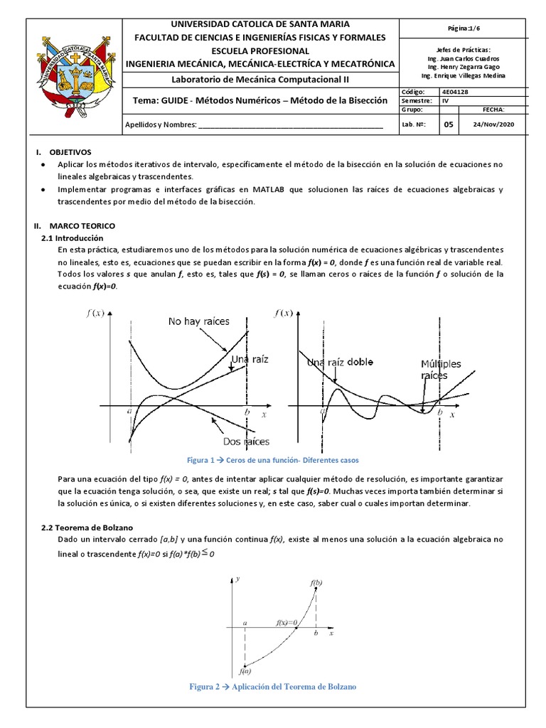 Lab #5 - Método de La Bisección - v1-2020-II | PDF | Análisis numérico ...