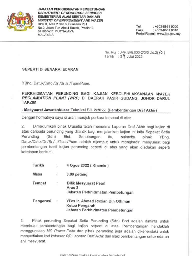 Surat Jemputan Deraf Akhir | PDF