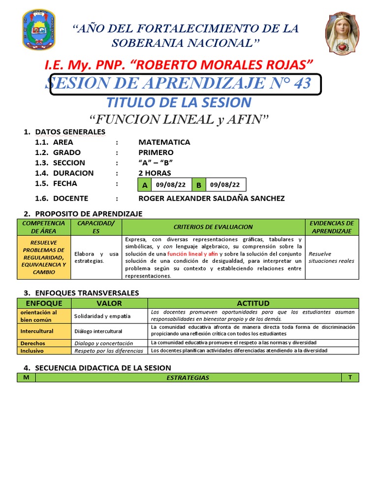 Función Lineal y Afín en Secundaria | PDF | Aprendizaje