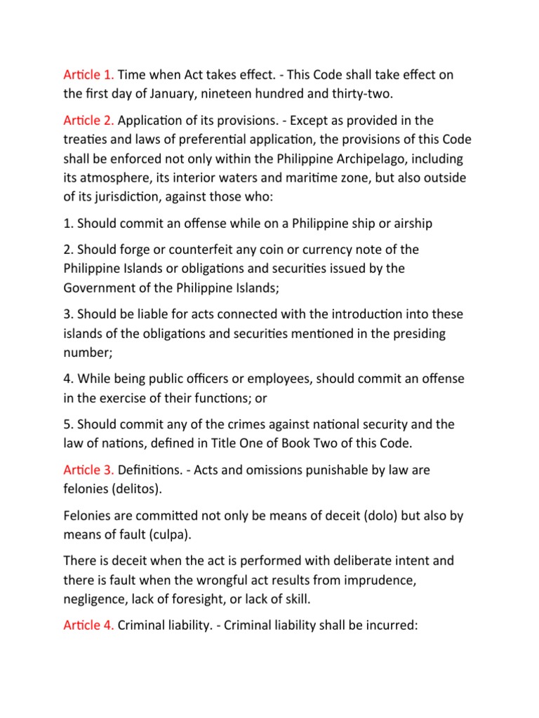 Revised Penal Code | PDF | Felony | Crimes