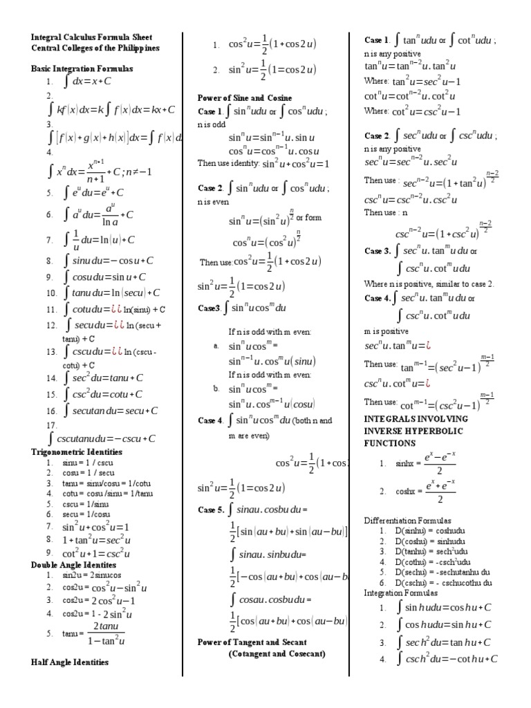 Math 224 - Formula | PDF | Trigonometric Functions | Geometry