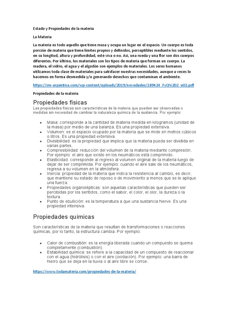 Estados y propiedades de la materia | PDF | Importar | Líquidos