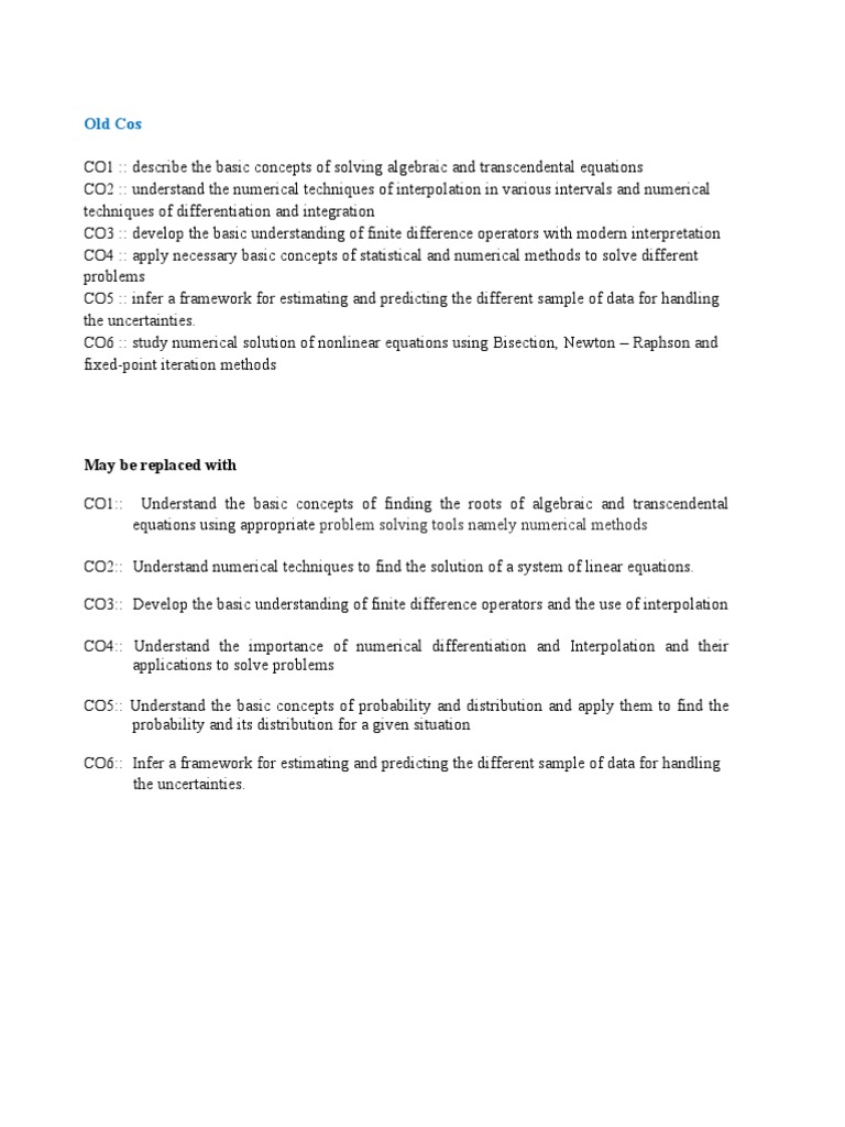 Old Cos: May Be Replaced With | PDF