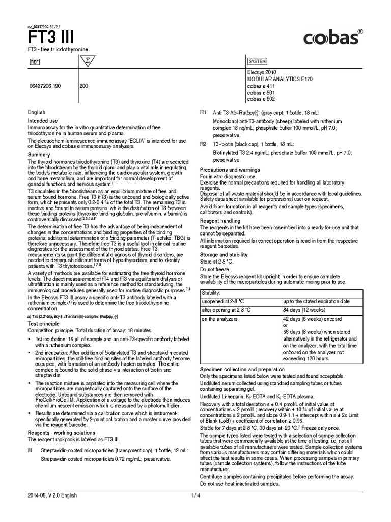Ft3 Iii Pdf Detection Limit Chemistry