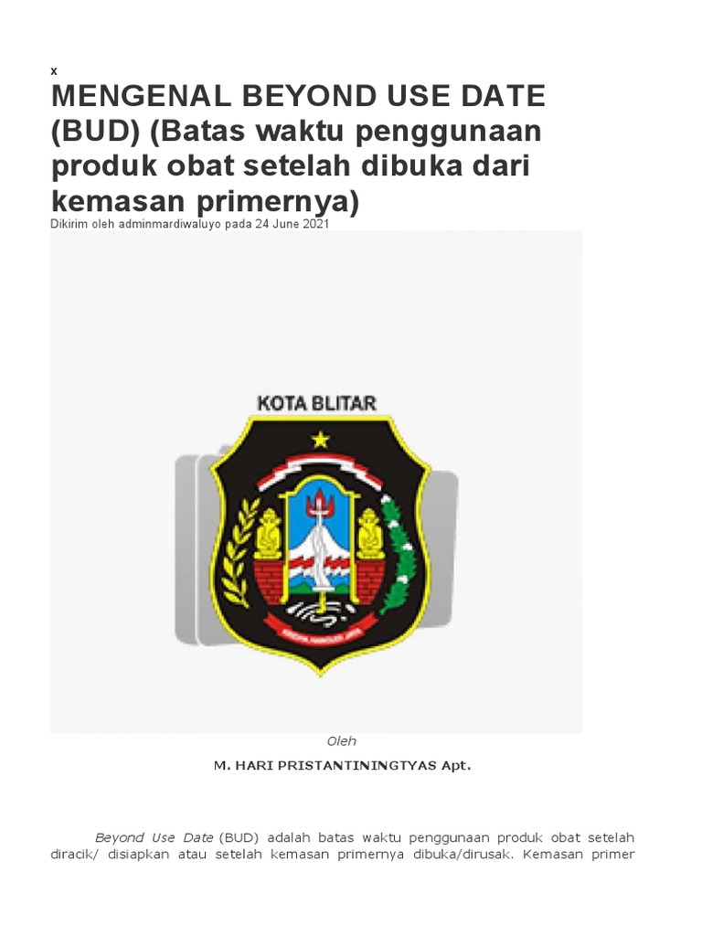 Sediaan Non Steril (BUD) | PDF