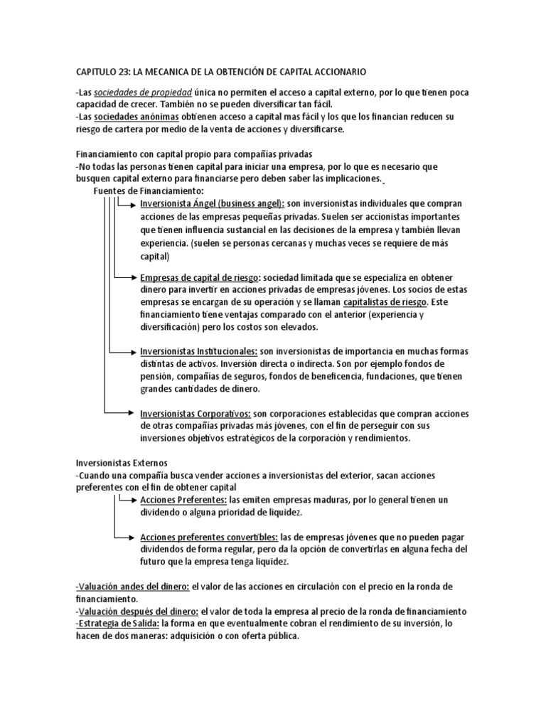 Resumen Capitulo 23 | PDF | Compartir (Finanzas) | Business