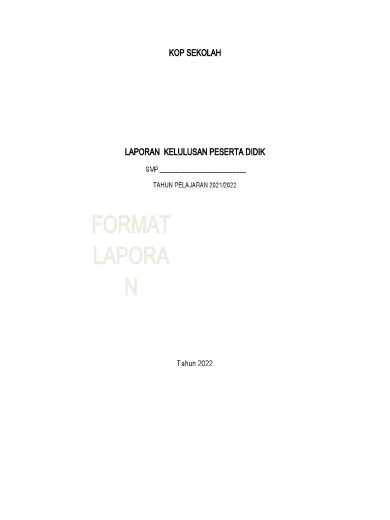 Format Laporan Kelulusan SMP | PDF