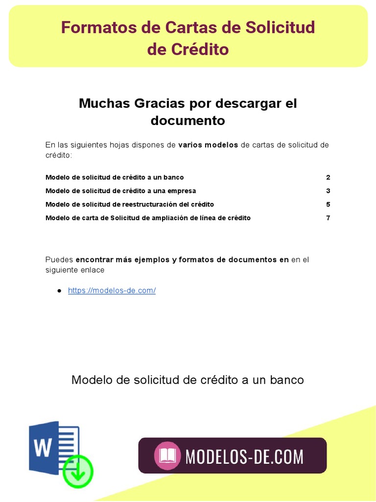Formatos de Cartas de Solicitud de Credito | PDF | Bancos | Crédito