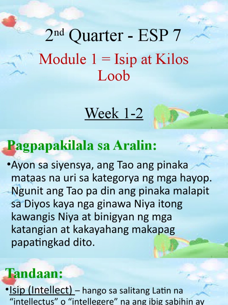 ESP 7 Q2 Week 1-2 | PDF