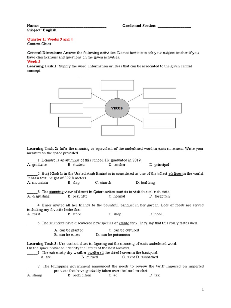 Answer Sheet Week 1-2 | PDF Answer Sheet Week 1-2 | PDF