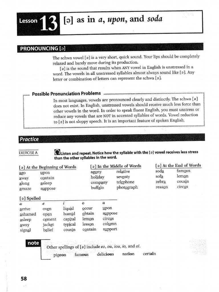 Lesson 13 Schwa | PDF
