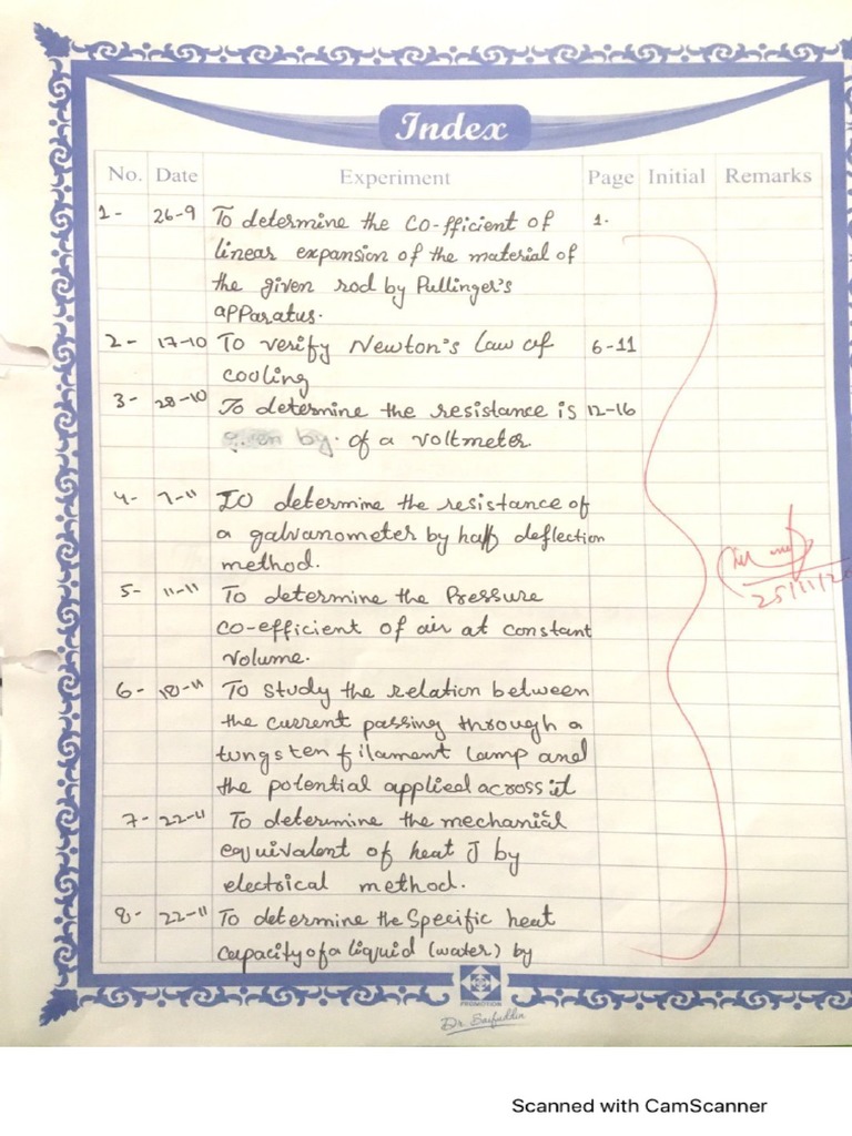 Physics XII (12th Grade/Class) Practical Journal | PDF